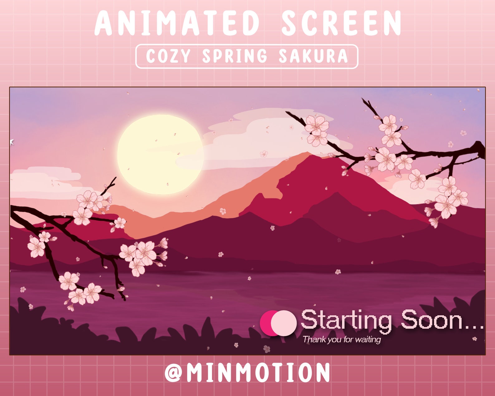 Animated Sakura Cherry Blossom Twitch Stream Package / Cozy Spring ...