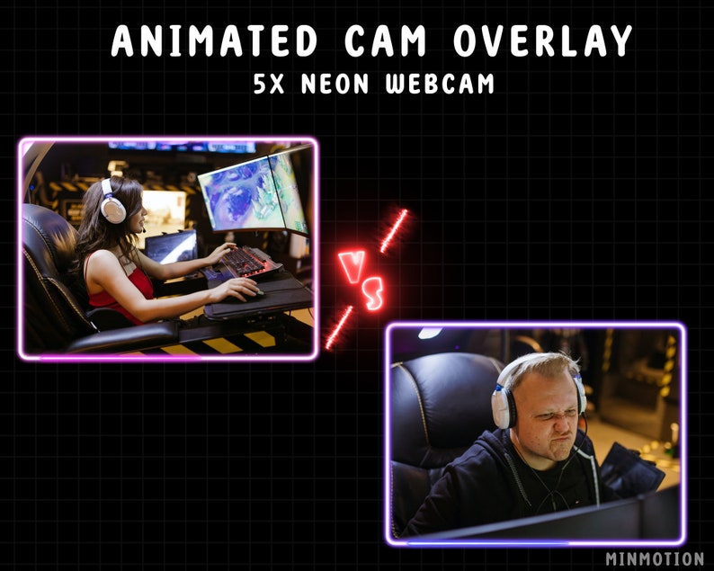 5x Neon Webcam Overlay Frame / Twitch Neon Animated Camera - Etsy
