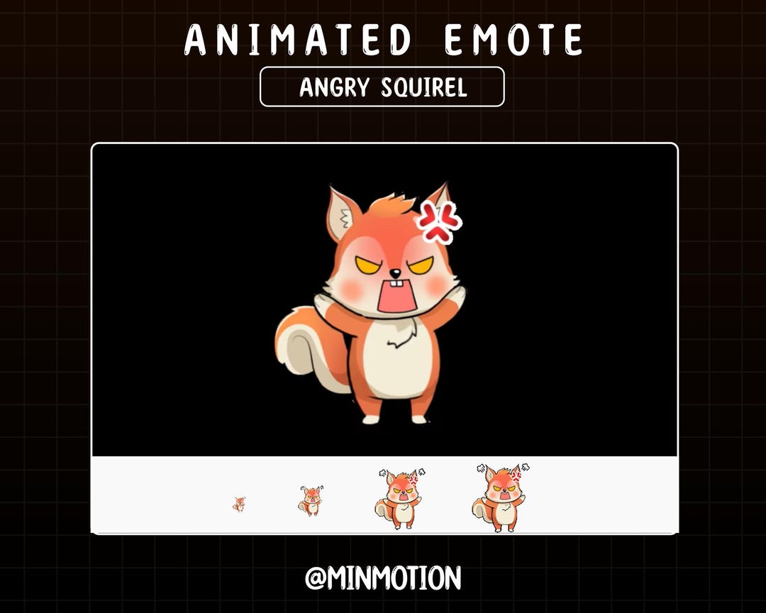 Animated Angry Squirel Emote for Twitch or Discord, Kawaii, Chibi Style ...