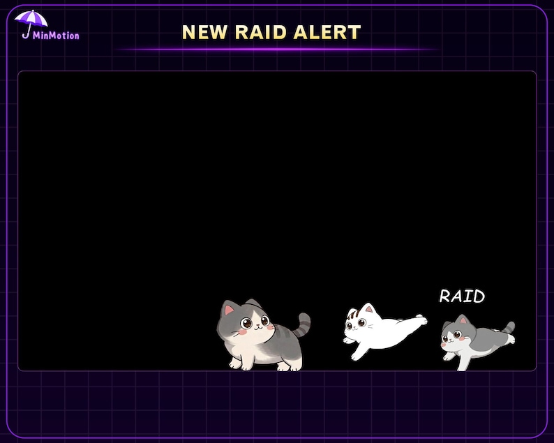 Chibi Cats Twitch Raid Alert, Cute Cat Twitch Emote, Funny Twitch Alert ...