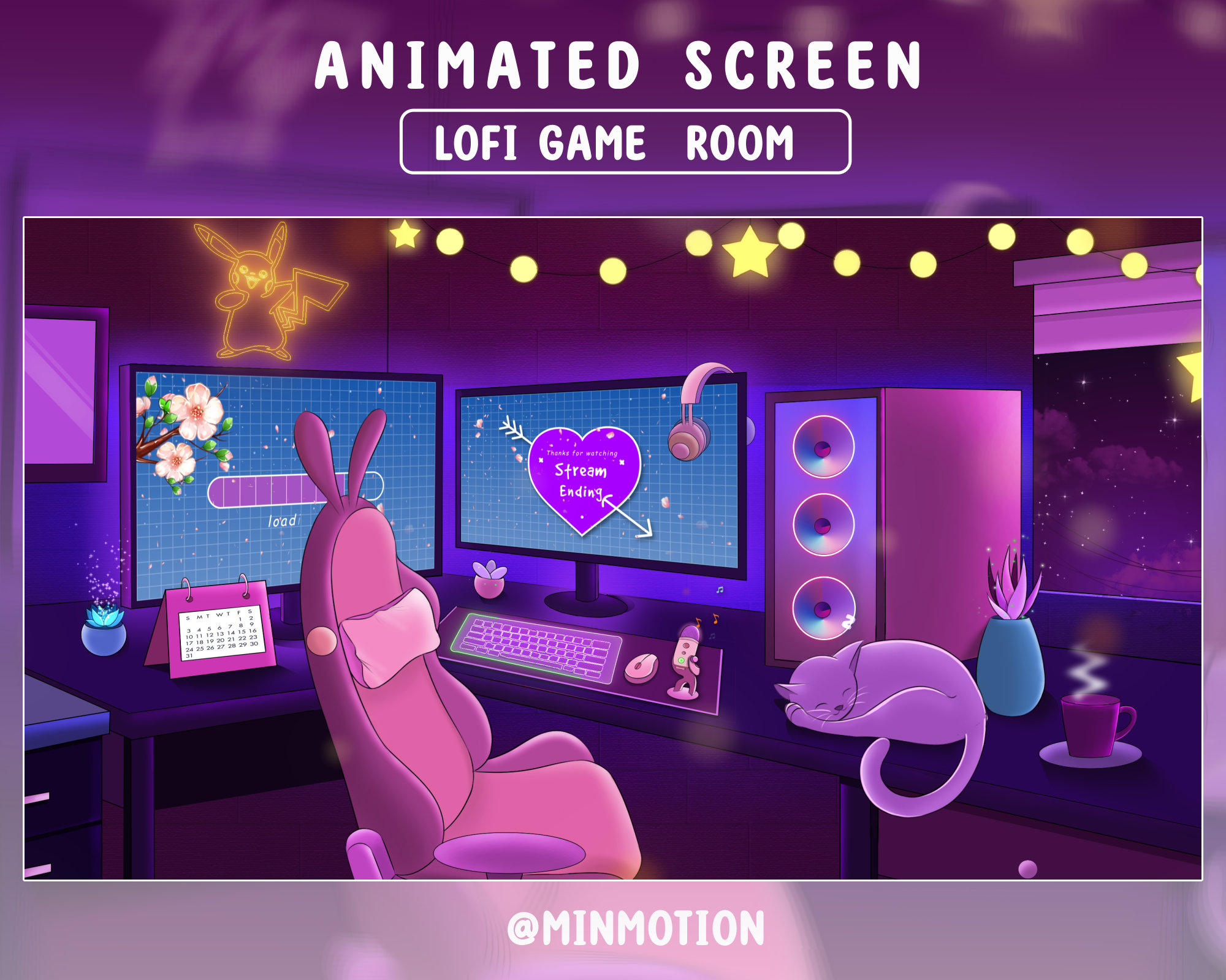 Animated Cozy Gaming Room Twitch Stream Full Package / Lo-fi - Etsy ...