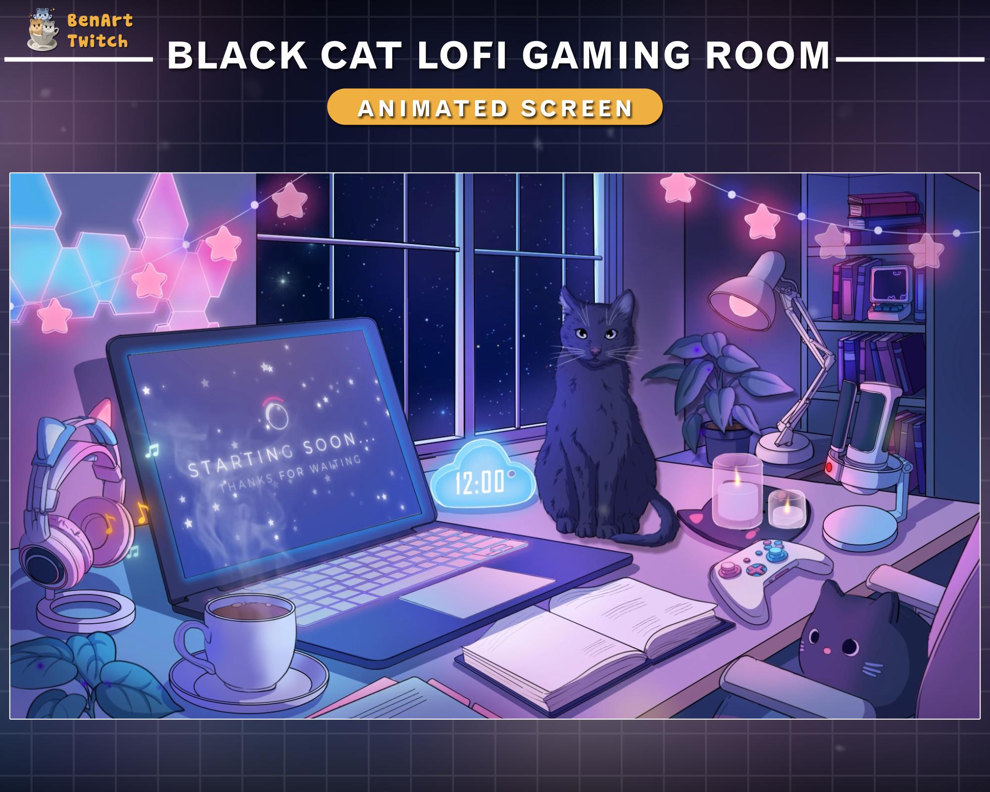 Animated Cozy Lofi Desk Twitch Screen / Gamer Twitch Overlay/ Starting ...