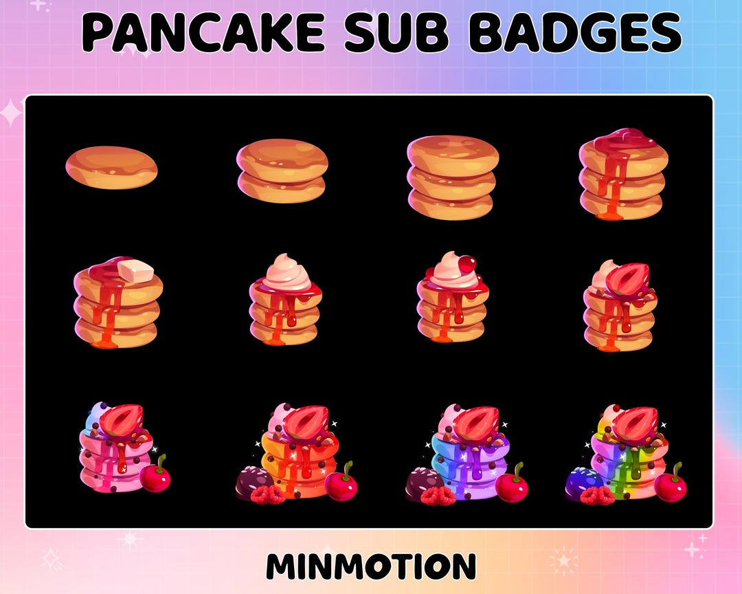 Pancakes Twitch Sub Badges/ Complete Twitch Bit Badges Set/ Controller ...