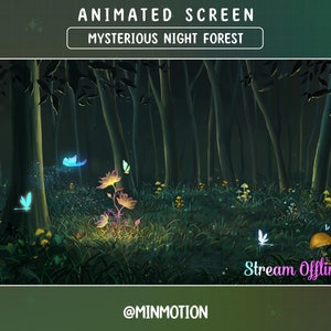 Animated Night Forest Twitch Stream Screen / Mesmerizing Night Forest ...