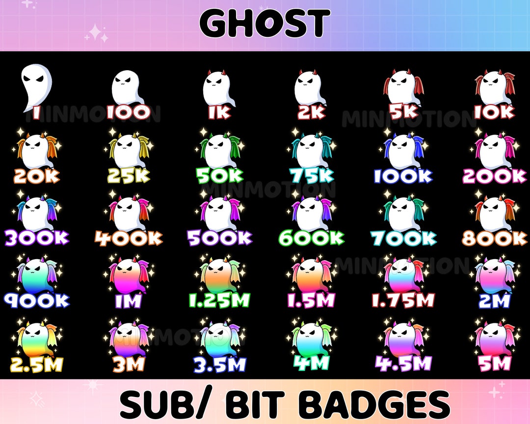 Ghost Sub Bit Badges Twitch / Ghost Spooky Witchy Bit Badges /number ...