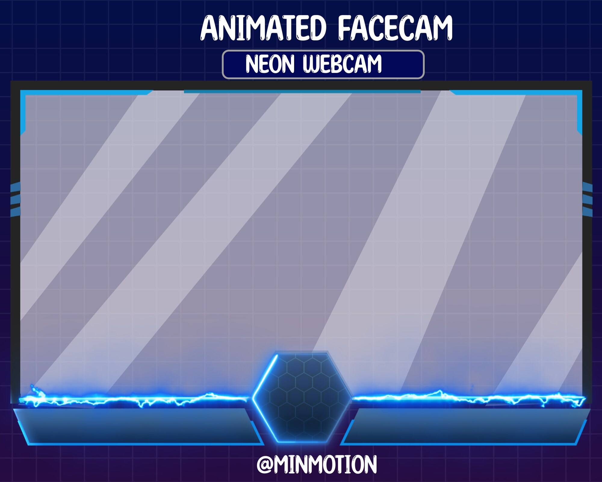 Twitch Animated Webcam Border Overlay / Blue Neon Webcam - Etsy