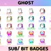 Ghost Sub Bit Badges Twitch / Ghost Spooky Witchy Bit Badges /number ...
