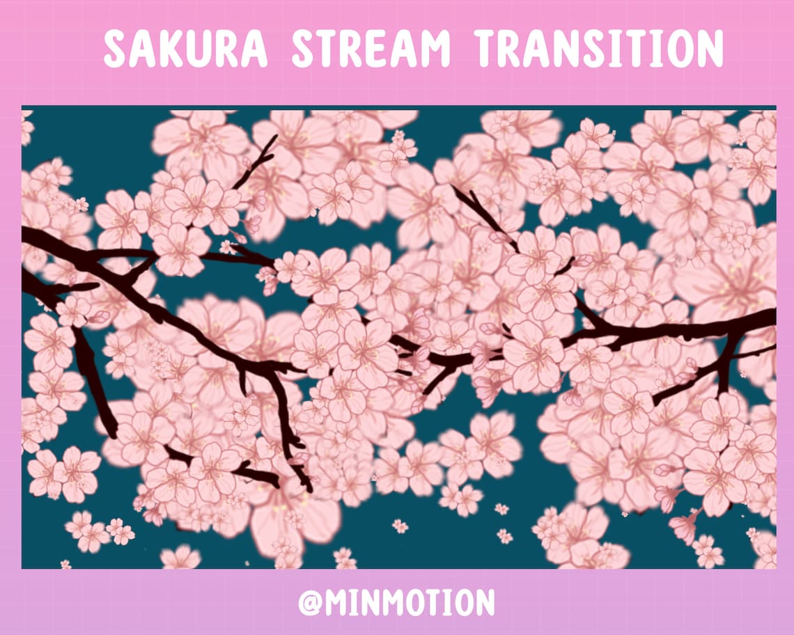 Animated Sakura Stream Transition / Kawaii Pink Cherry Blossom - Etsy