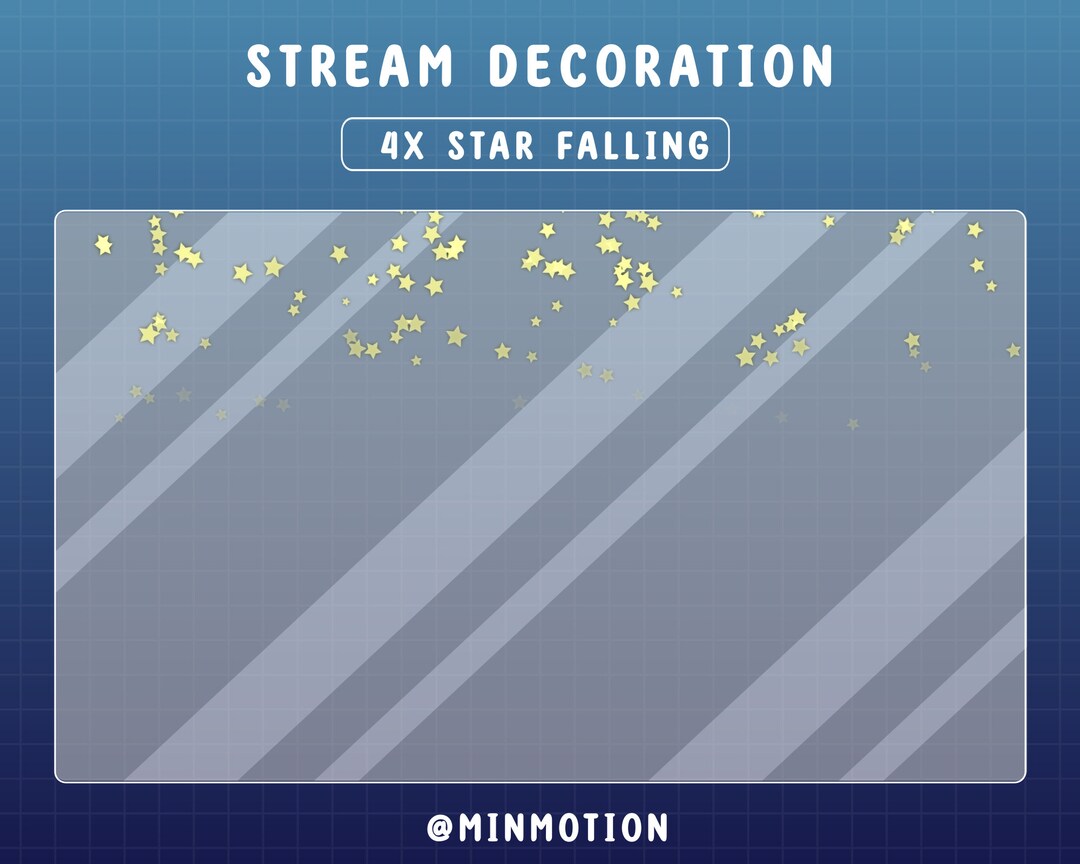 4x Animated Stream Decoration Star Falling / Kawaii Twitch Overlay ...