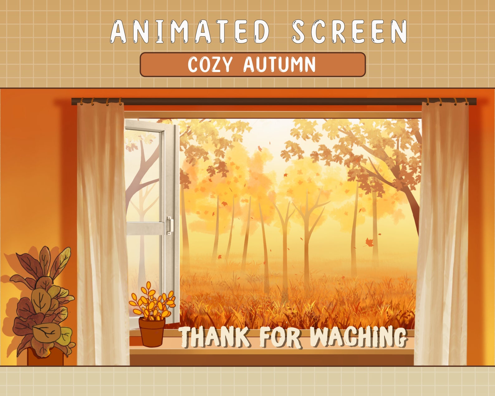 Animated Autumn Cozy Falls Season Twitch Stream Screen / Leaf - Etsy