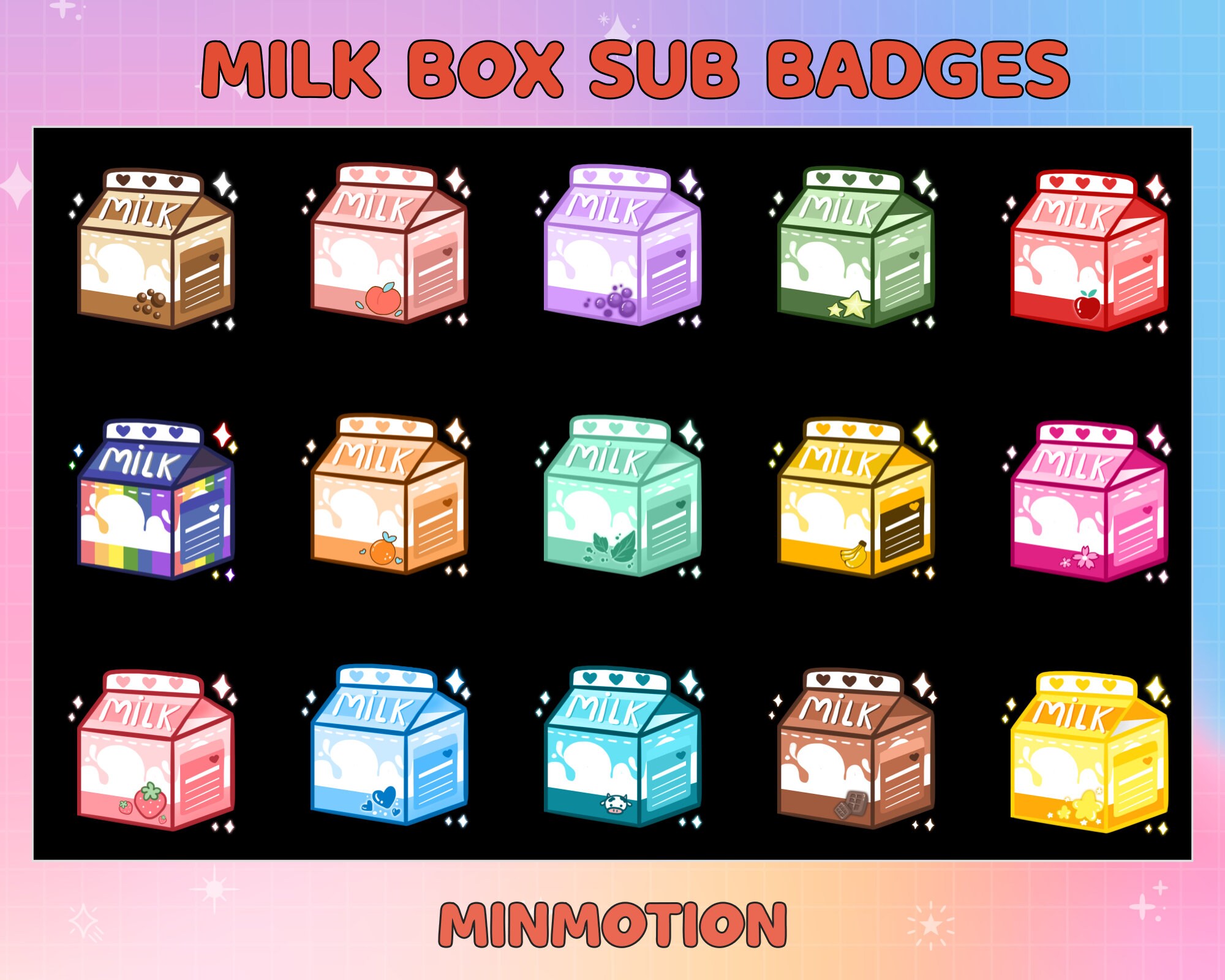 Milk Box Twitch Sub Bit Badges / Complete Twitch Sub Bit - Etsy Australia