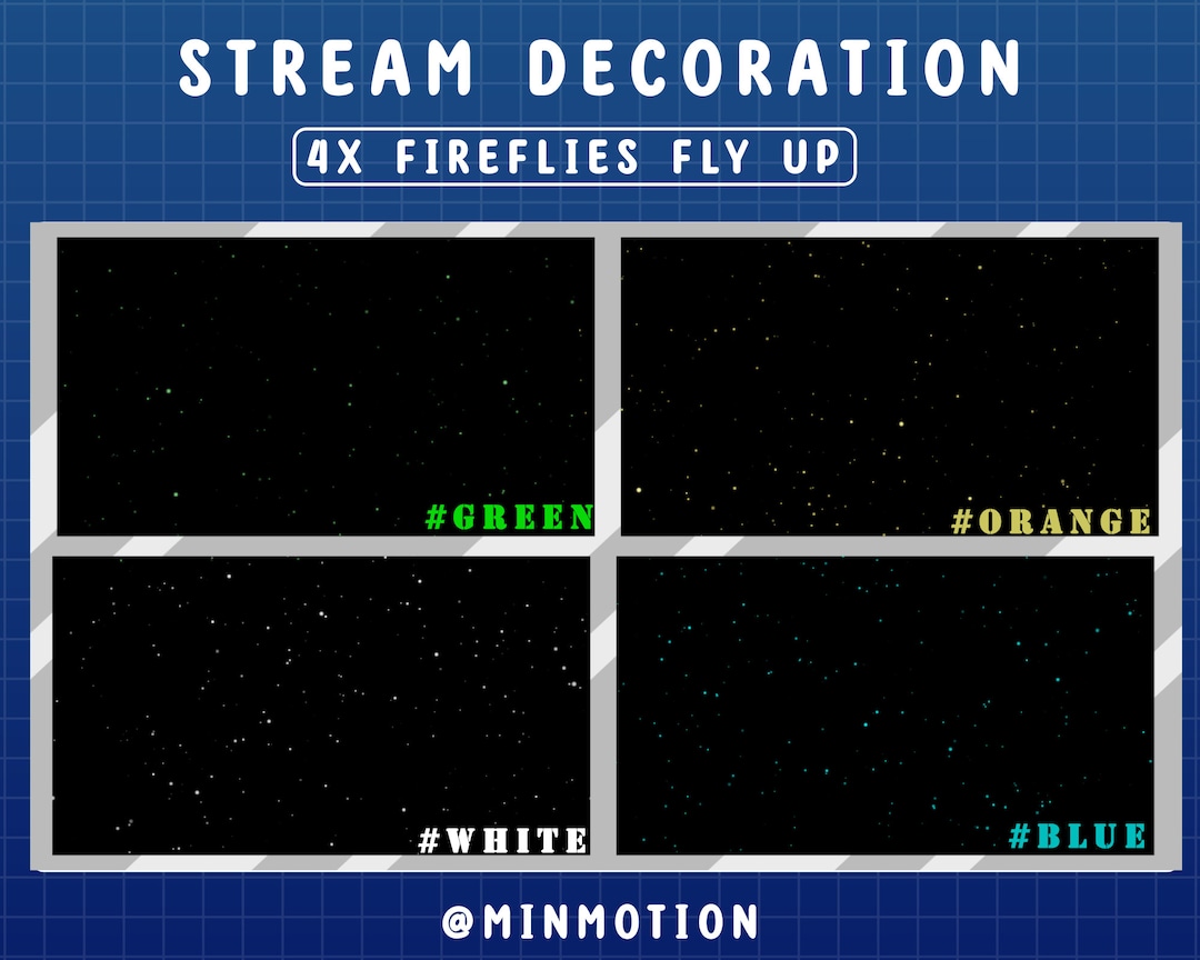 4x Firefly Overlay Animated / Glow Dots Field Overlay / Cute Cozy Theme ...