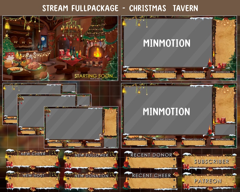 Animated Christmas Tavern Twitch Stream Full Package / Medieval Tavern ...