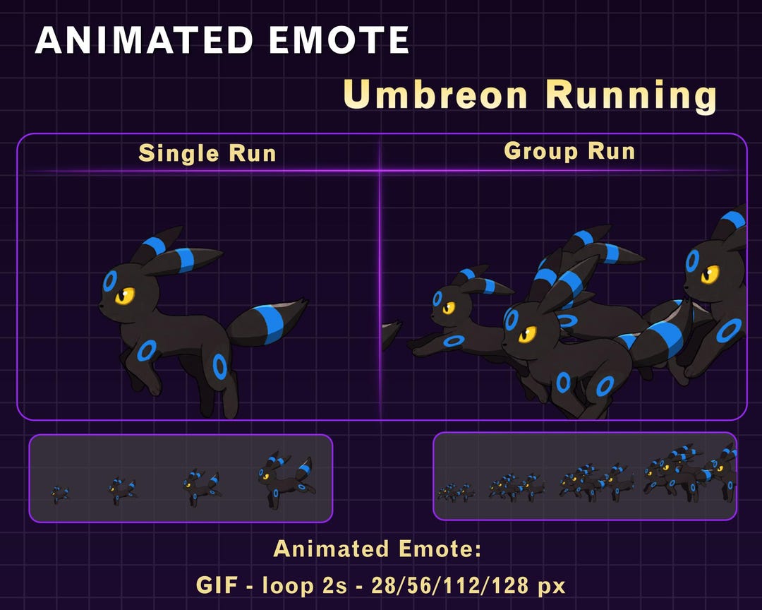 2x Animated Umbreon Twitch Emote, Unbreon Stream Emote for Twitch ...