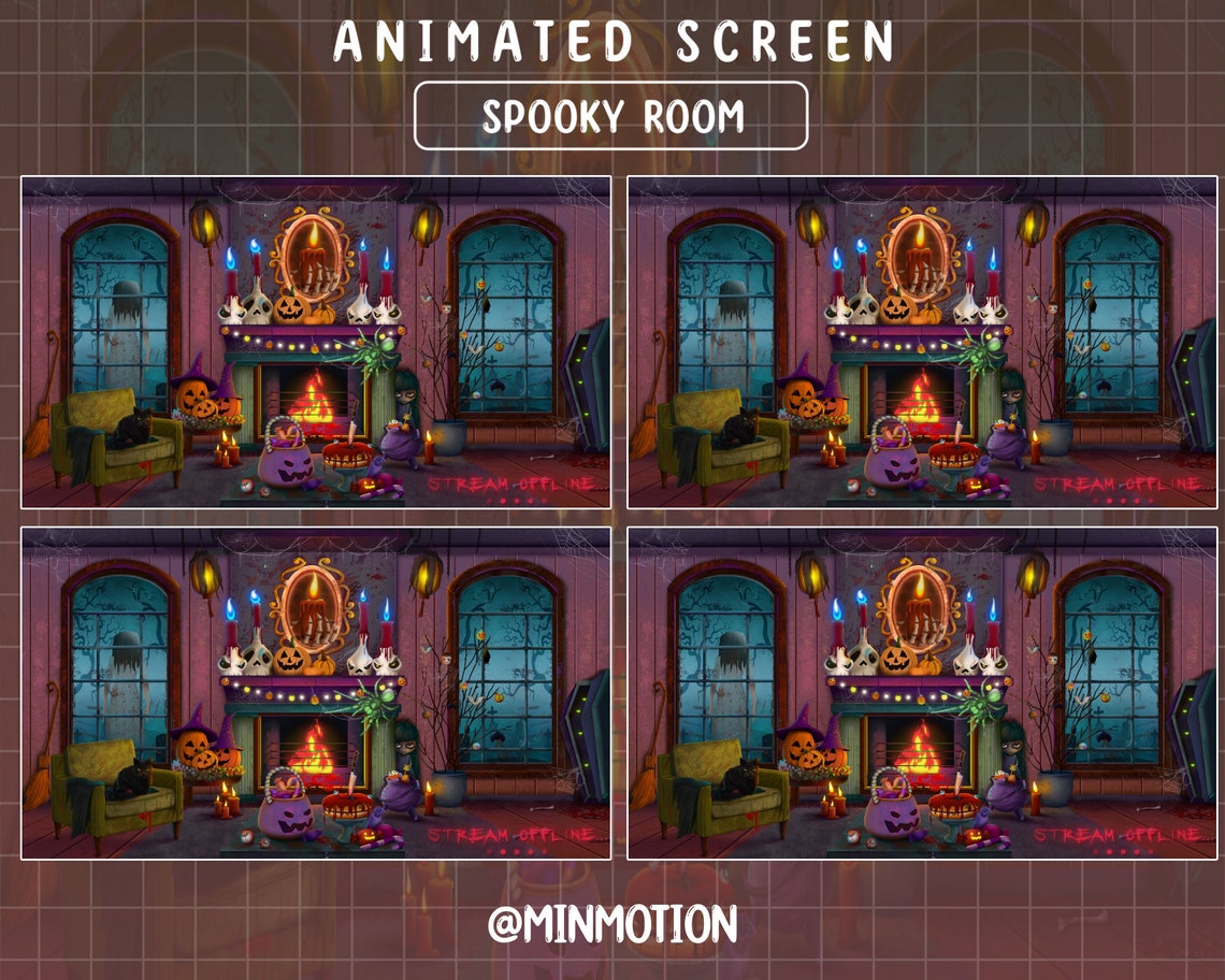 Animated Spooky Room Twitch Stream Screen / Cozy Halloween - Etsy