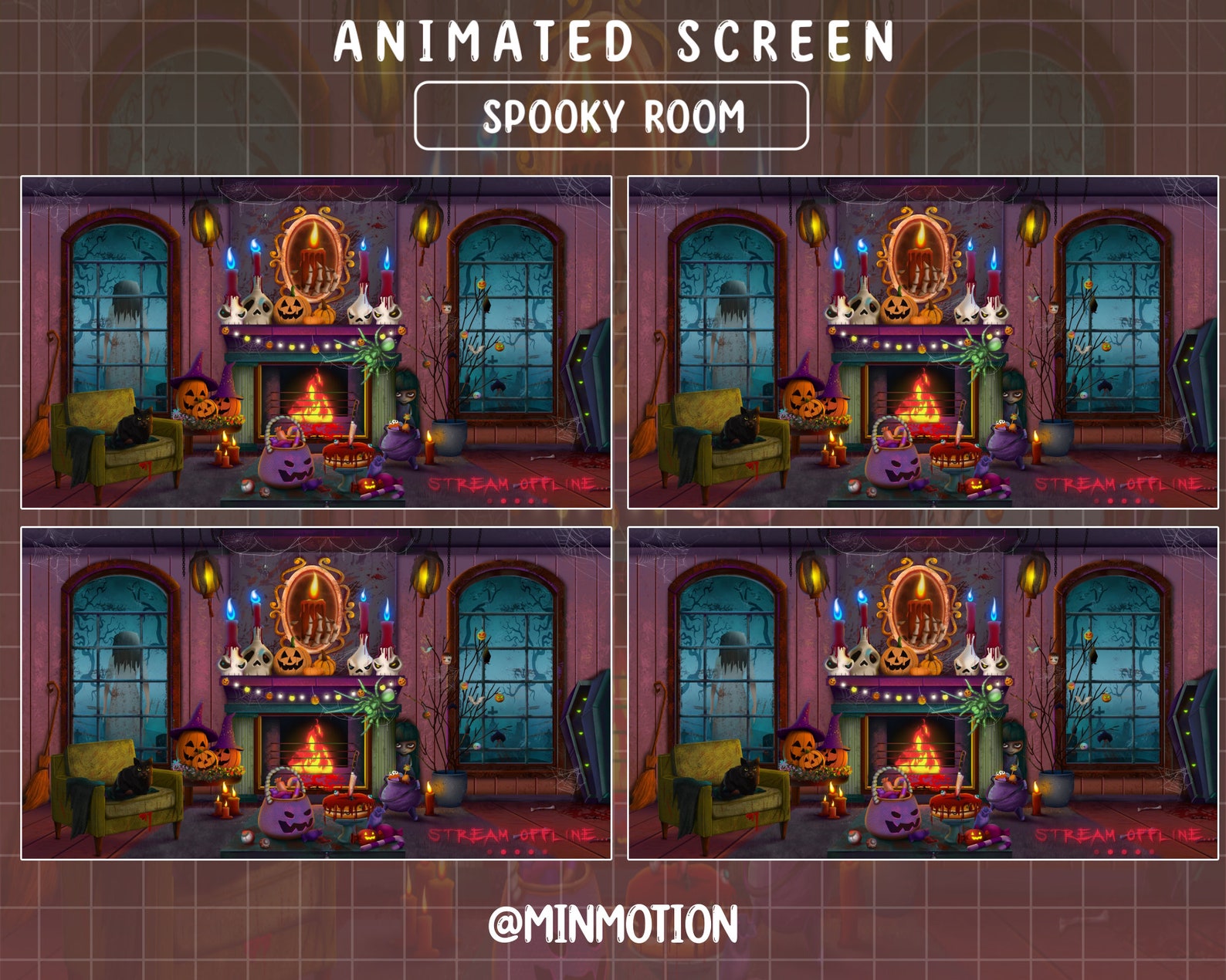 Animated Spooky Room Twitch Stream Screen / Cozy Halloween - Etsy