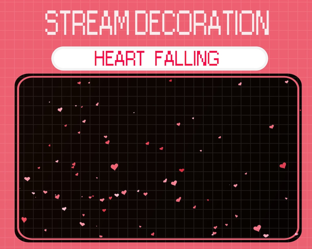 Heart Falling Love Overlay / Animated Love Hearts Twitch Overlay ...