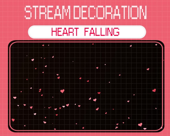 Heart Falling Love Overlay / Animated Love Hearts Twitch - Etsy