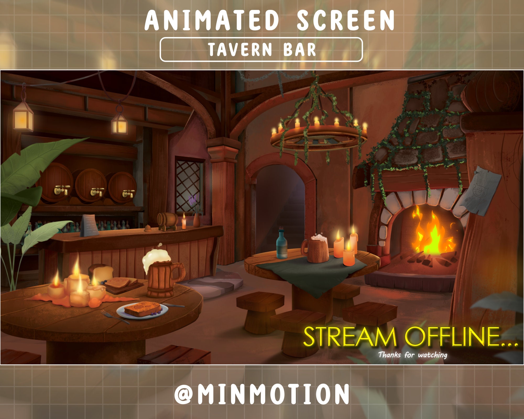 Animated Warm Tavern Twitch Screen / Medieval Fantasy Tavern - Etsy Canada