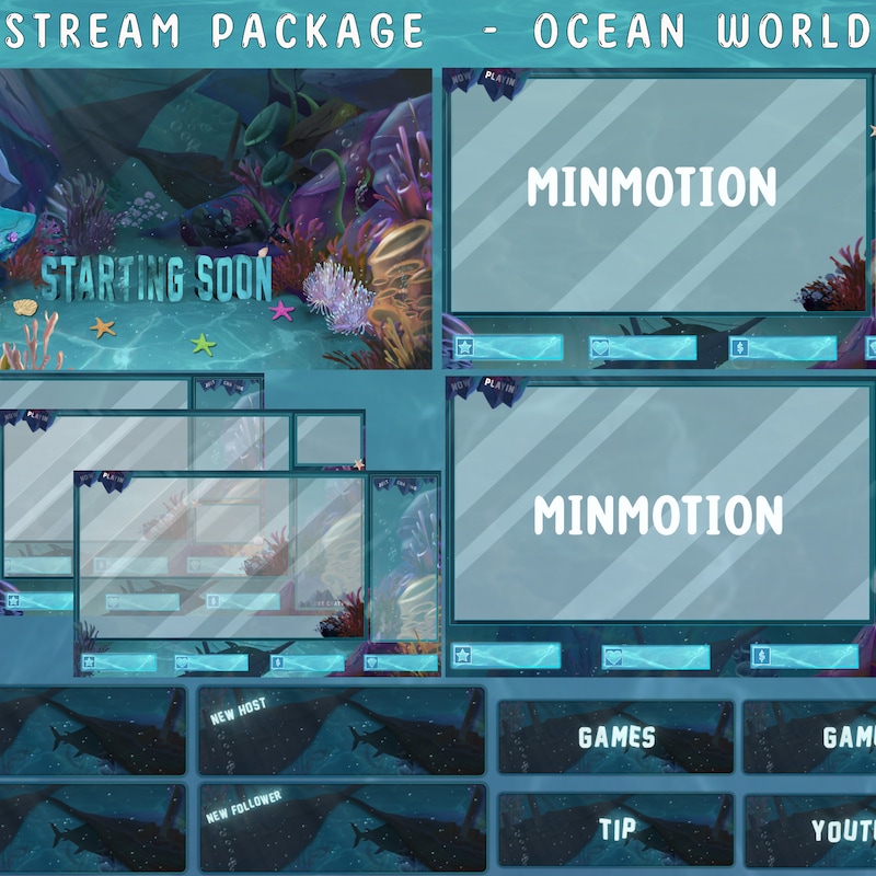 Twitch Overlay Pack Shark - Etsy