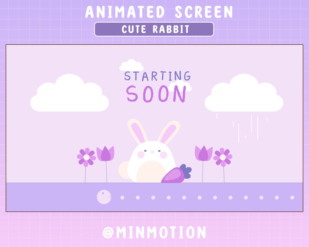 ANIMATED Cute Bunny Twitch Screen / Rabbit Screen Alert / Cute Overlay ...