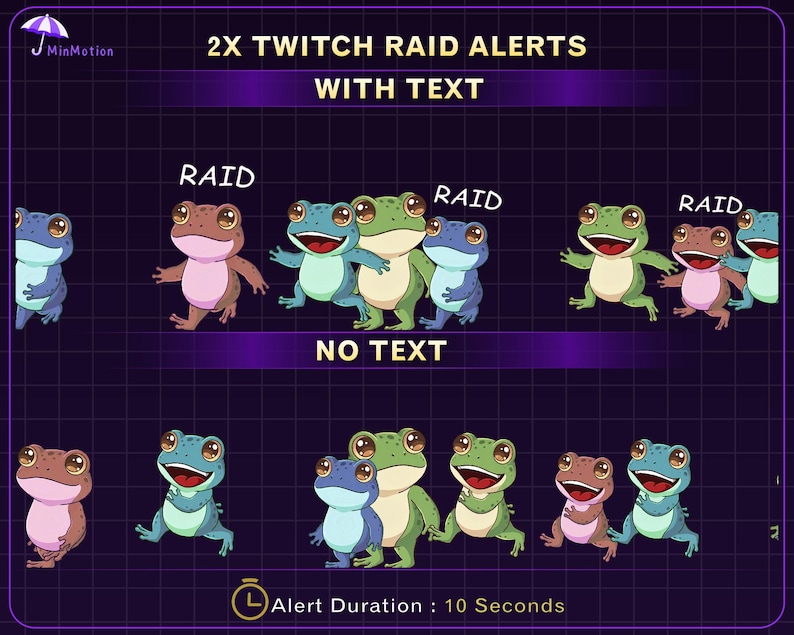 Animated Frog Running Twitch Raid Alert, Cute Frog Raid Animation With ...