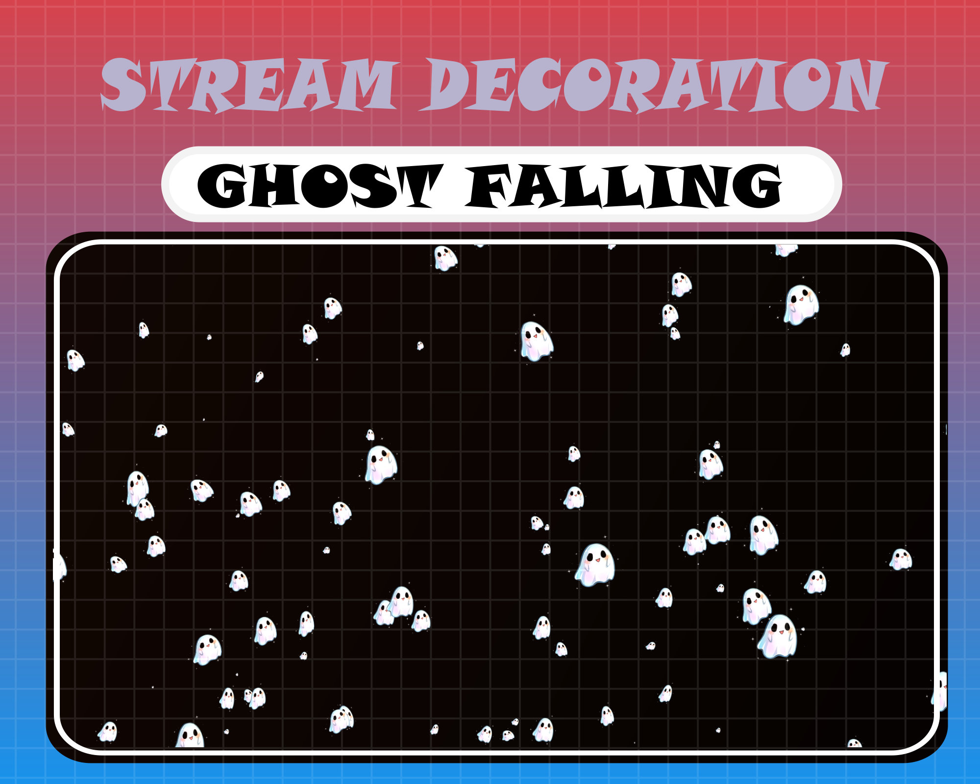 So Cute Ghost Falling Overlay / Flying Ghost Twitch Stream / - Etsy