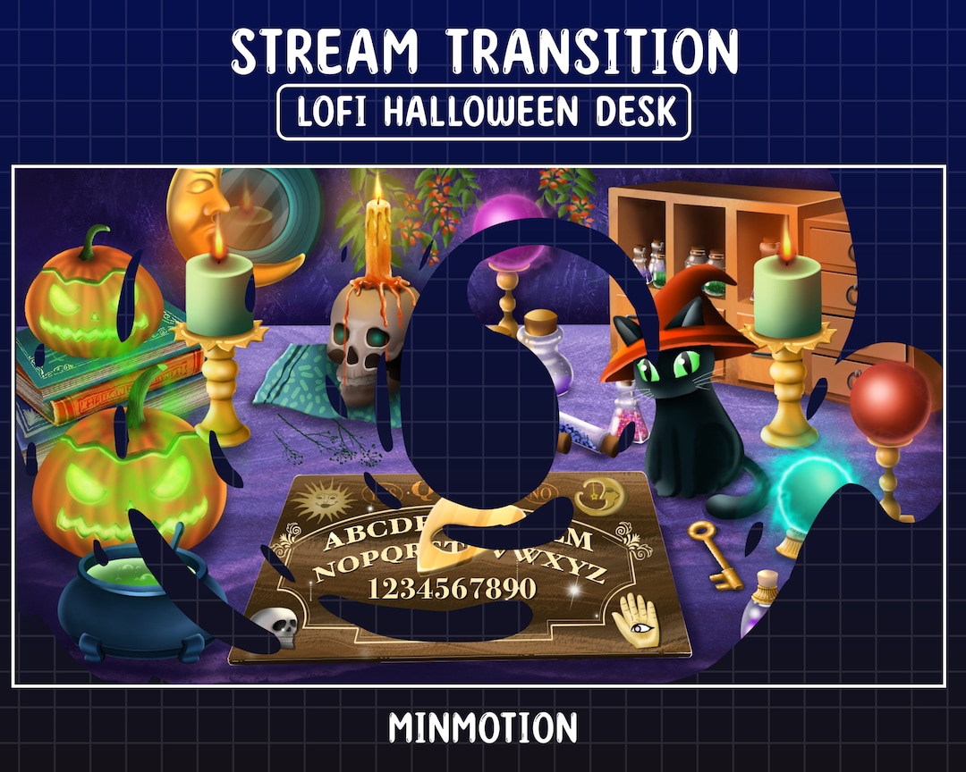2x Animated Lofi Halloween Desk Twitch Stream Transition / Halloween ...