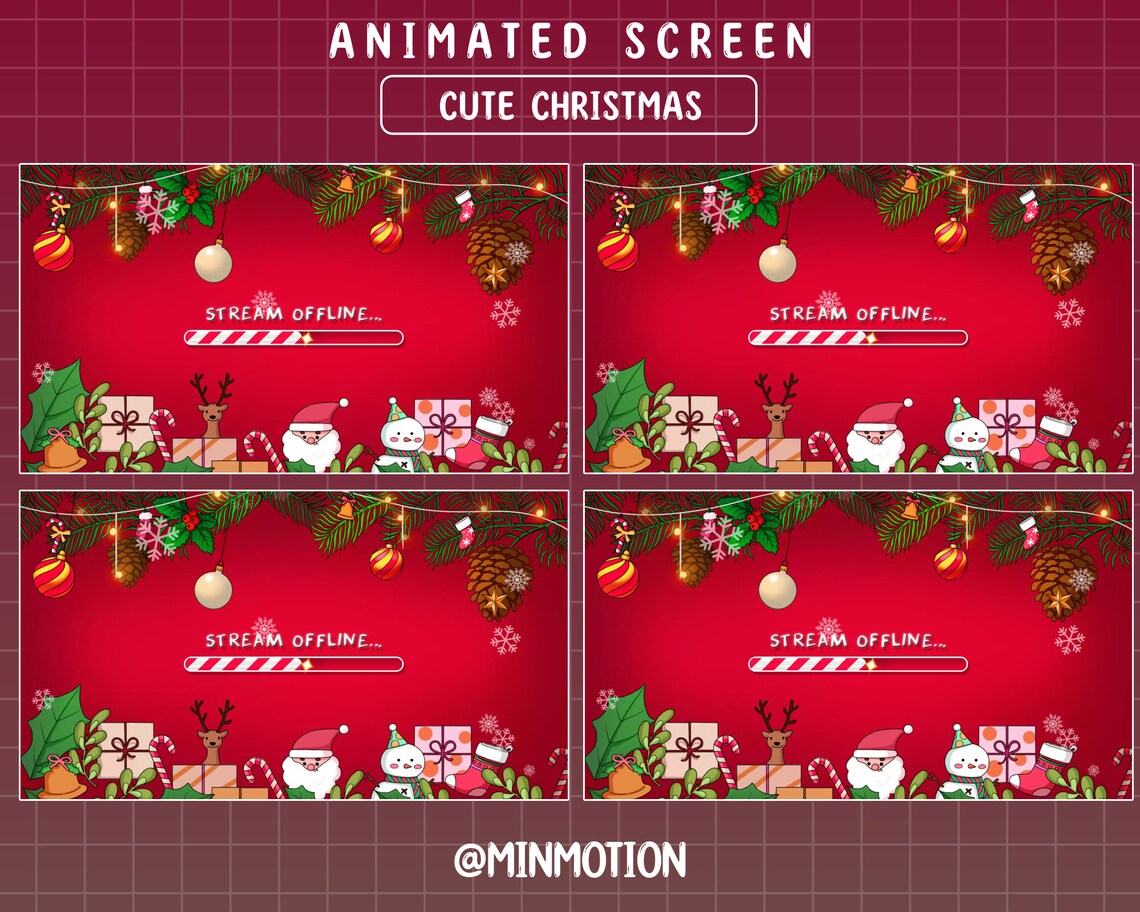 Animated Winter Cute Christmas Twitch Stream Screen / Chrismas Lofi ...