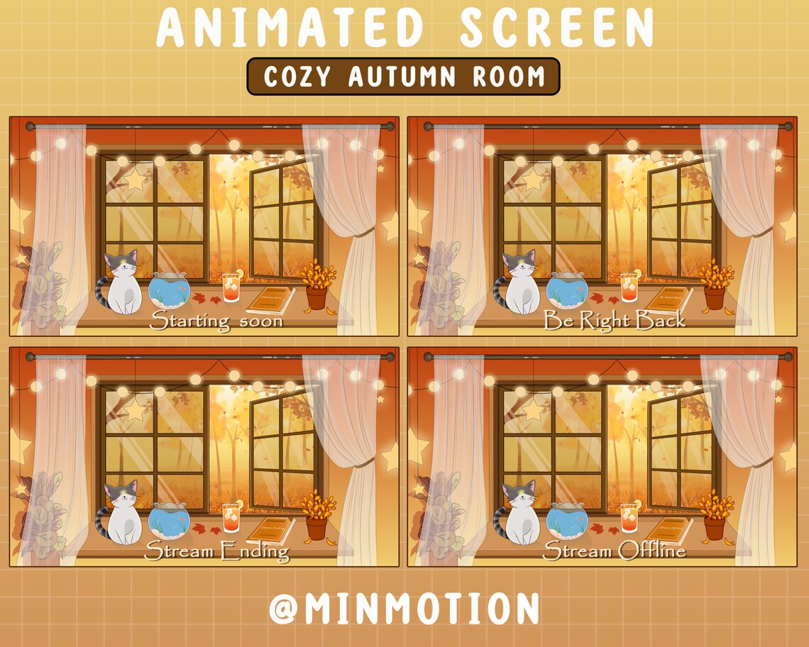 FULL ANIMATED Twitch Stream Package / Autumn Cozy Falls Season - Etsy
