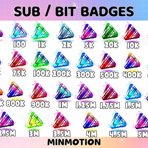 30x Triangle Stone Twitch Bit Badges / Diamond / Bit Tier Badges ...