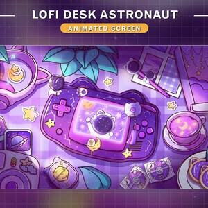 Animated Lofi Desk Screen/ Astronaut Theme Twitch Overlay/ Starting ...