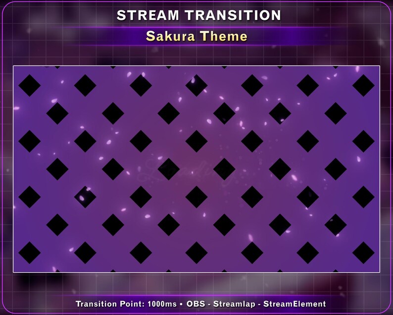 Animated Purple Sakura Stream Transition, Kawaii Cherry Blossom Twitch ...