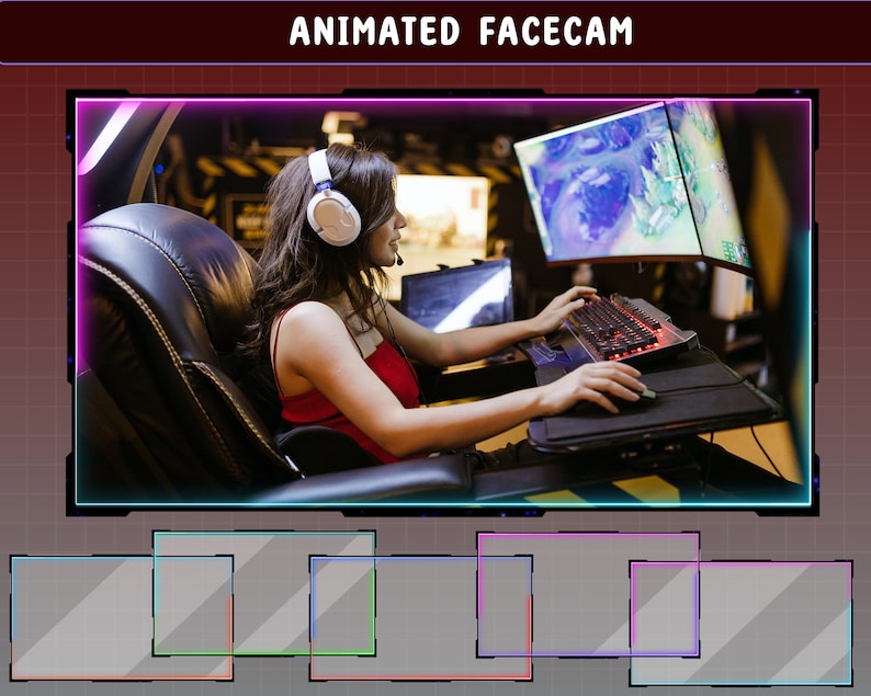 Animated Neon Webcam Overlays / Twitch Webcam Frame 5 Animated - Etsy
