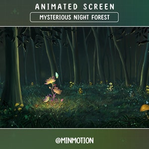 Animated Night Forest Twitch Stream Screen / Mesmerizing Night Forest ...