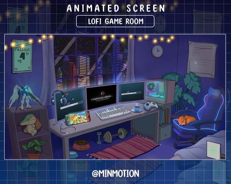 Animated Lofi Gaming Room Twitch Stream Full Package / Lofi - Etsy