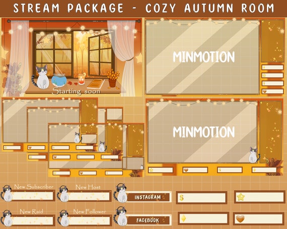 FULL ANIMATED Twitch Stream Package / Autumn Cozy Falls Season - Etsy