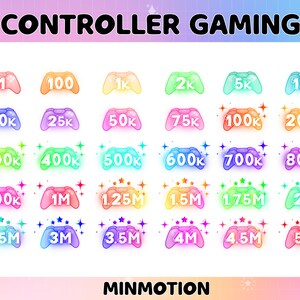 30x Controller Gaming Twitch Tier Bit Badges/ Complete Twitch Bit ...