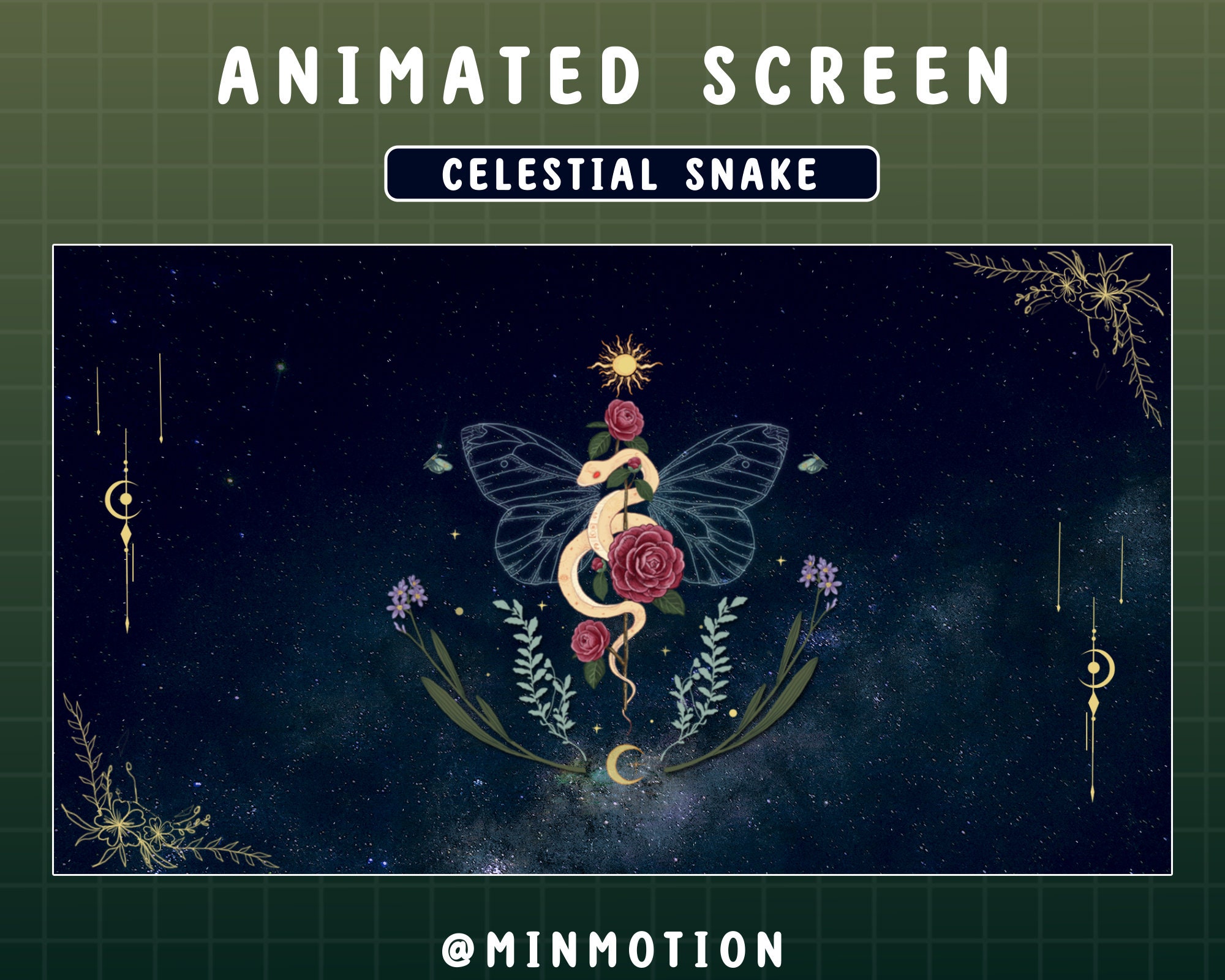 Animated Celestial Snake Twitch Stream Full Package / Luna Moth ...