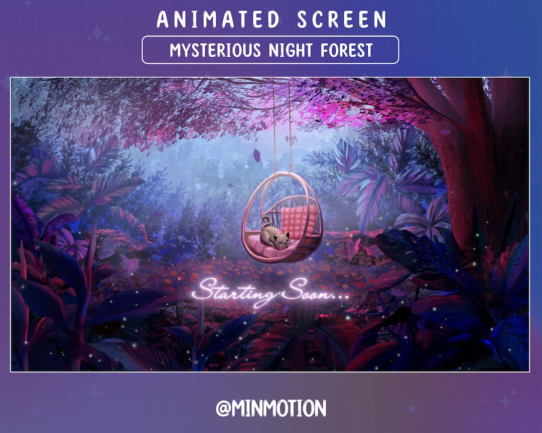 Animated Mysterious Night Forest Twitch Stream Screen / Mesmerizing ...