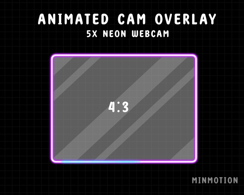 5x Neon Webcam Overlay Frame / Twitch Neon Animated Camera - Etsy