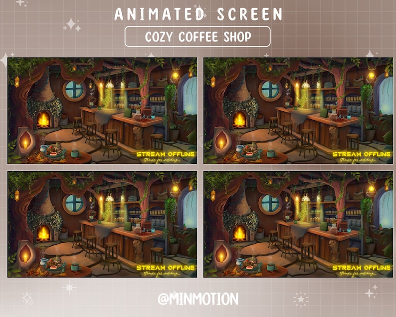 Animated Cozy Coffee Shop Twitch Stream Screen / Rainy Day Overlay ...