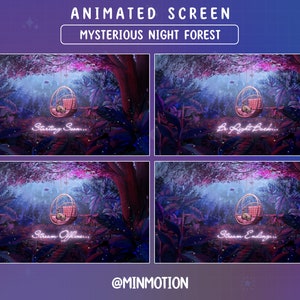 Animated Mysterious Night Forest Twitch Stream Screen / Mesmerizing ...
