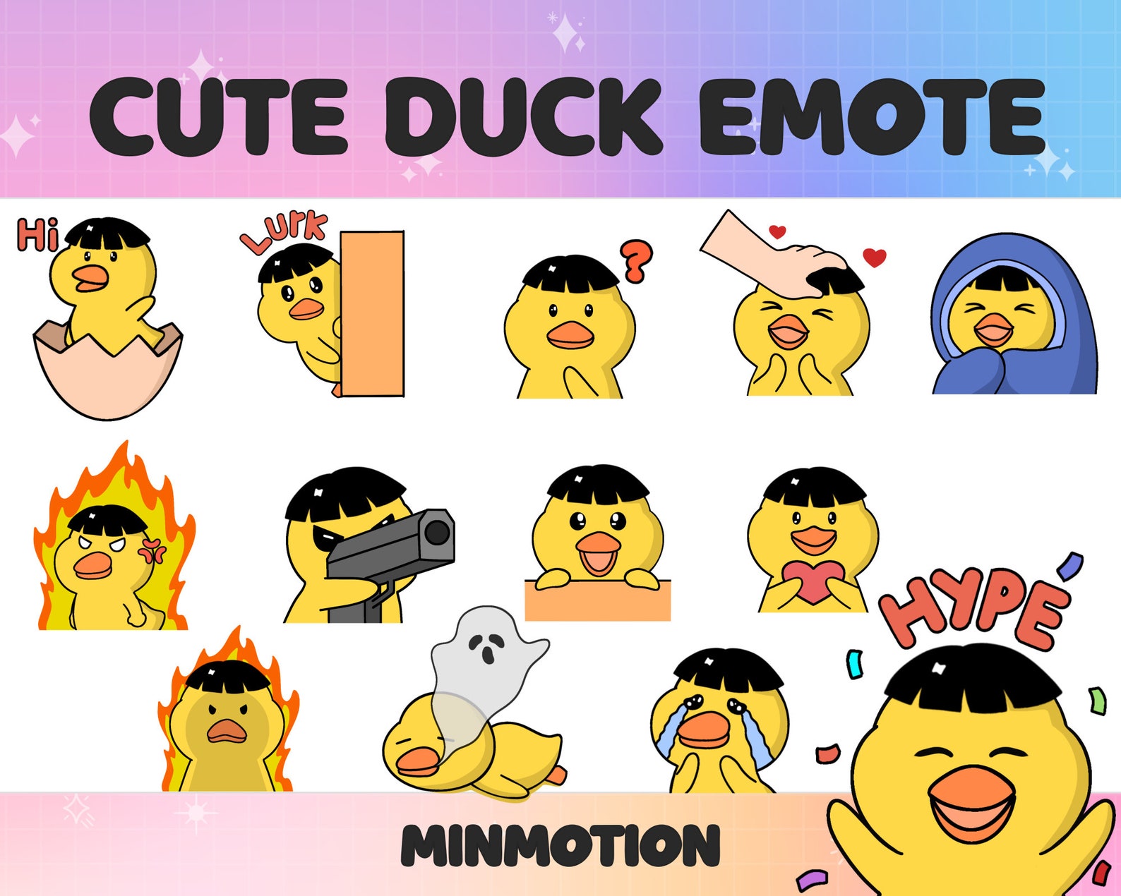 Cute Duck Twitch Discord Emotes / Duck Twitch Emotes Pack / - Etsy