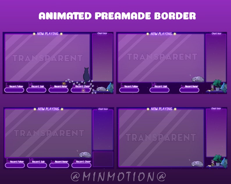 FULL ANIMATED Purple Dark Bed Room Twitch Overlay Stream - Etsy