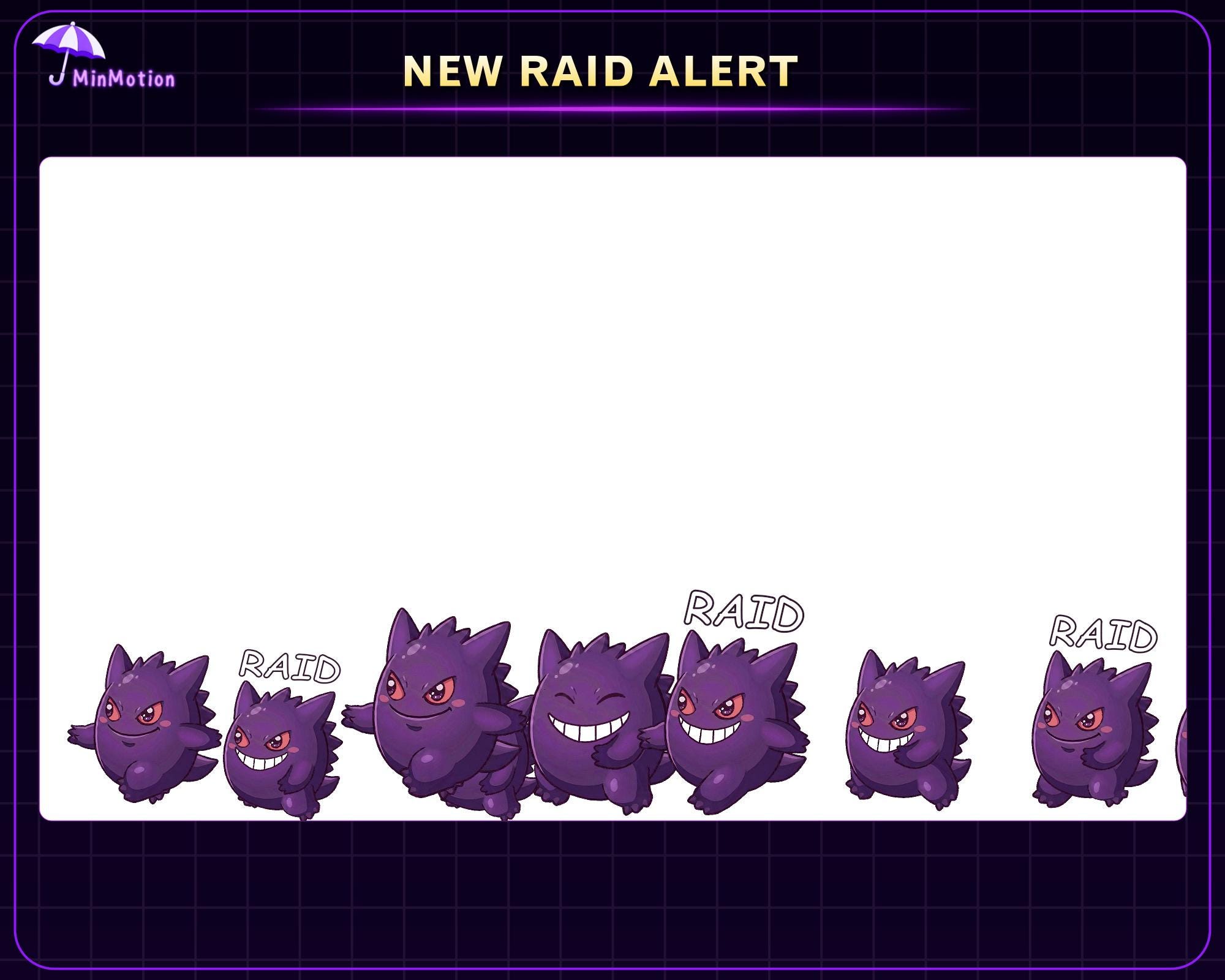 Animated Cute Gengar Running Twitch Raid Alert, Funny Gengar Stream ...