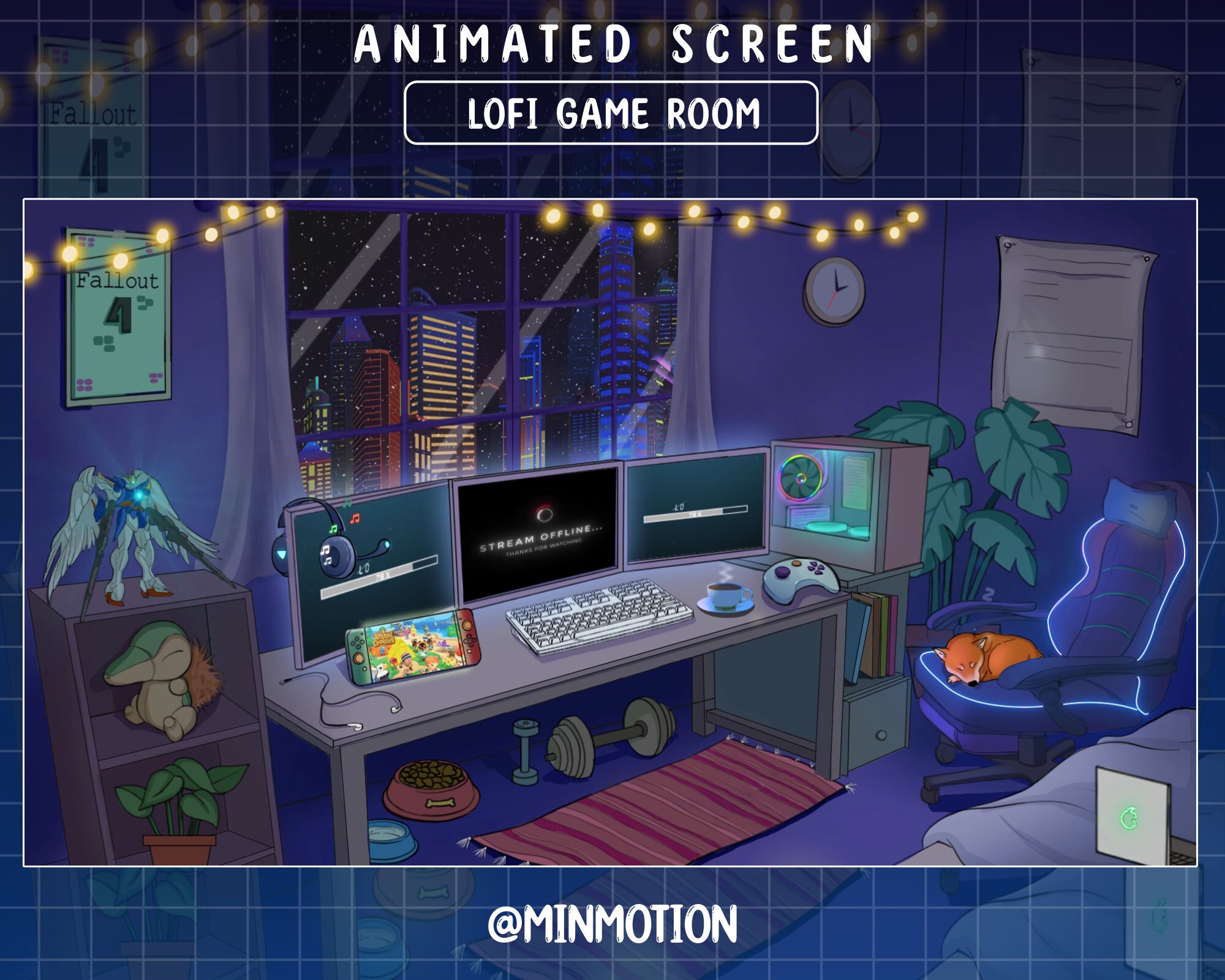 Animated Lofi Gaming Room Twitch Stream Full Package / Lofi - Etsy