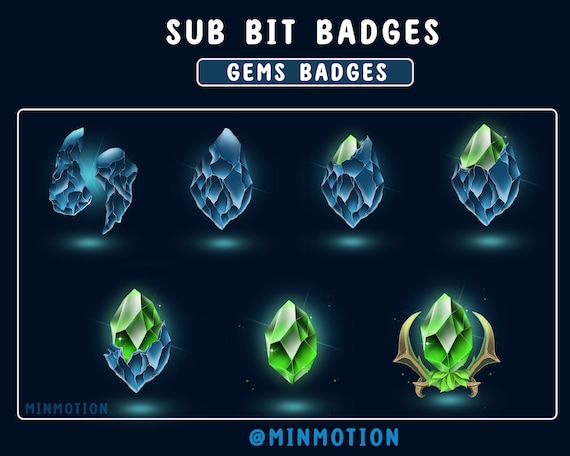 Crystal Gem Stones Twitch Sub Badges / Crystal / Diamond / - Etsy