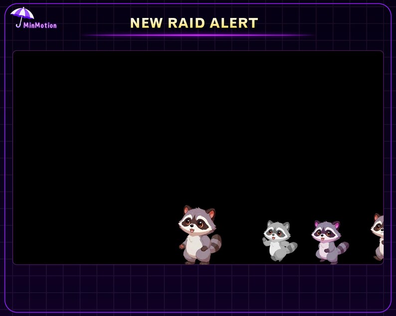 Animated Cute Raccoon Twitch Raid Alert, Raccoon Raid Animation With ...