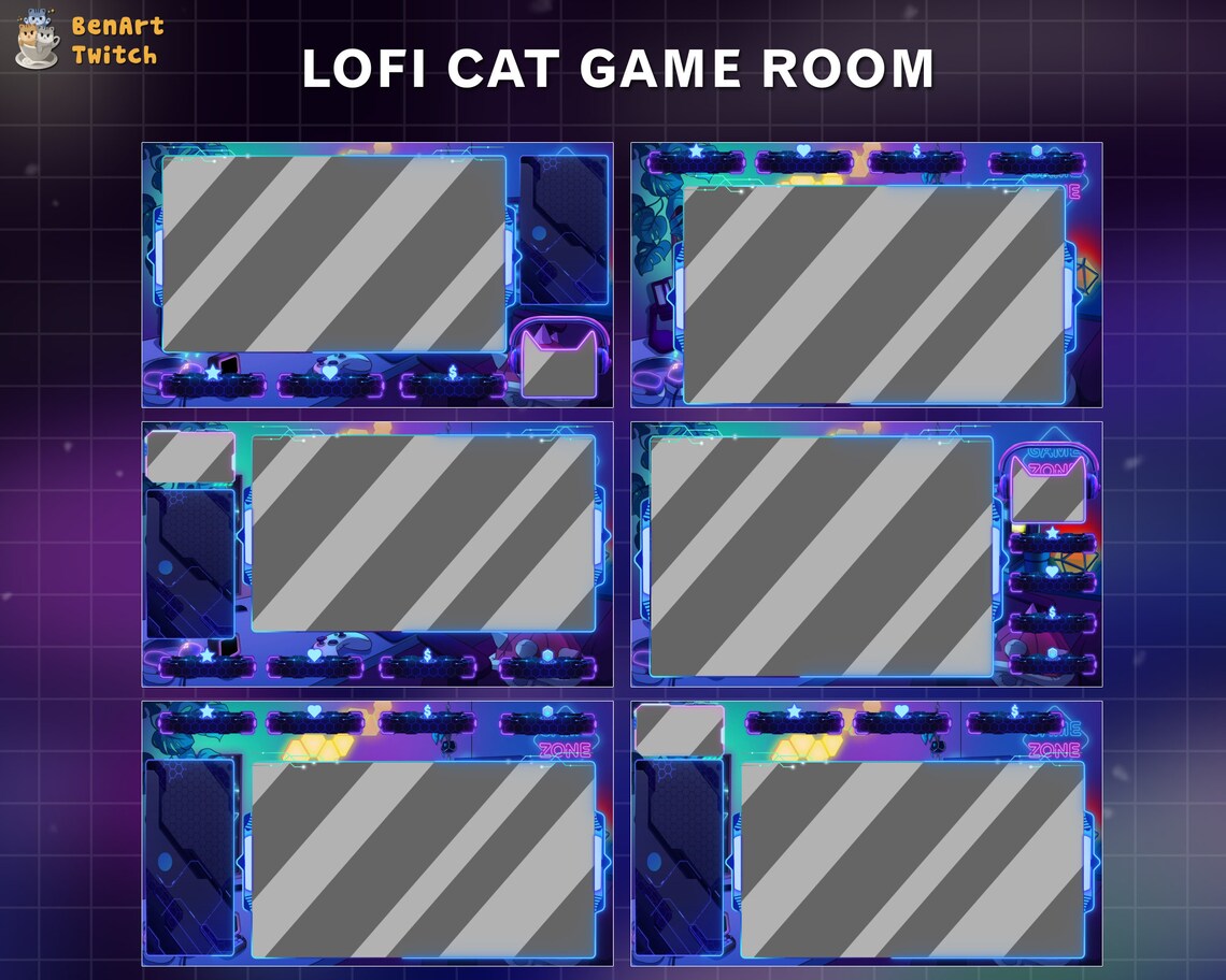 Animated Lofi Gaming Room Twitch Stream Full Package / Lofi Aesthetic ...